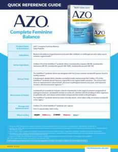 AZO Complete Feminine Balance – An Intro to HCPs About OTC Meds ...