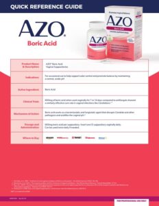 AZO Boric Acid – An Intro to HCPs About OTC Meds & Products for UTIs ...